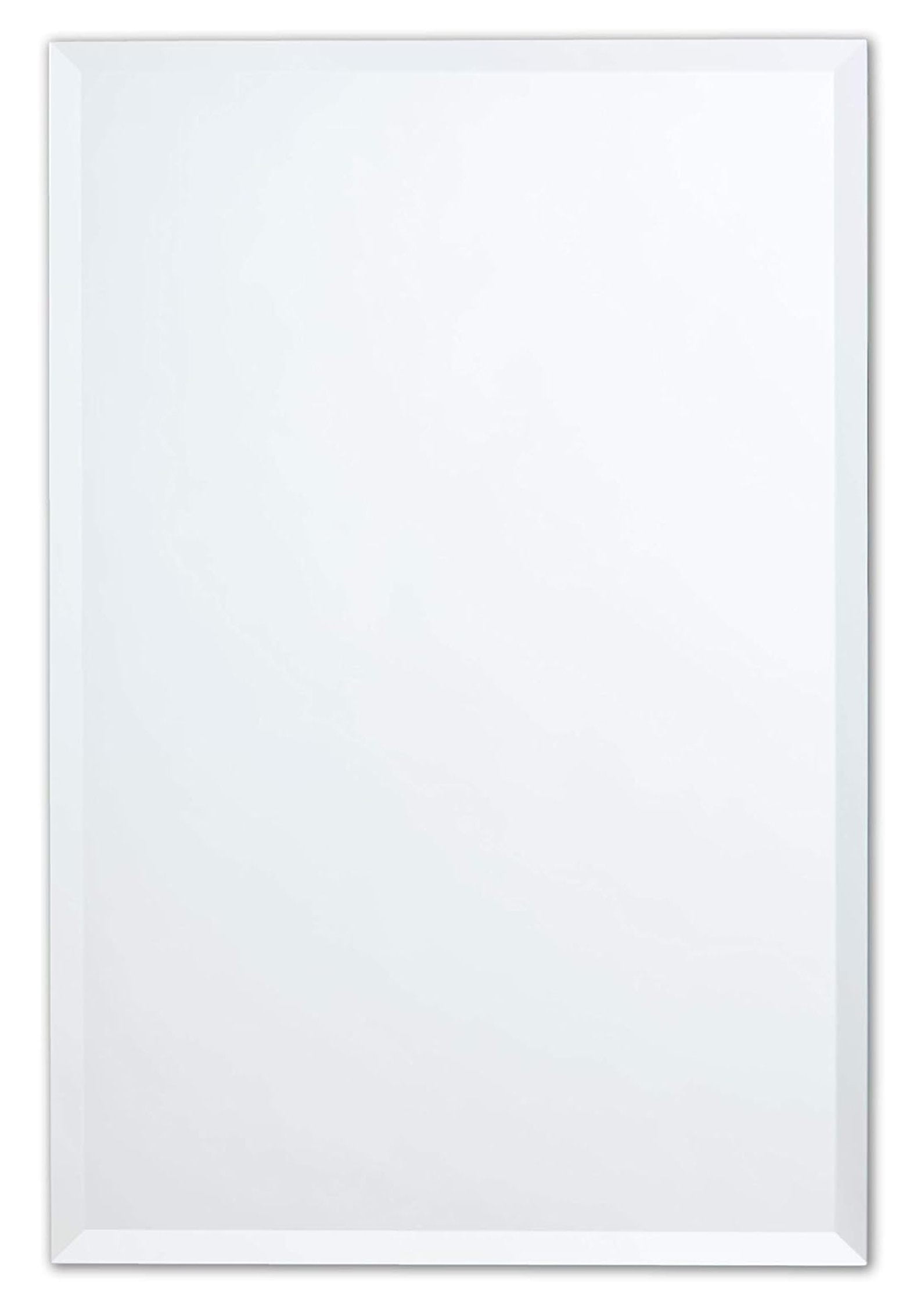 Better Bevel Frameless Rectangle Mirror, 20" x 28" Bathroom Wall Mirror ...