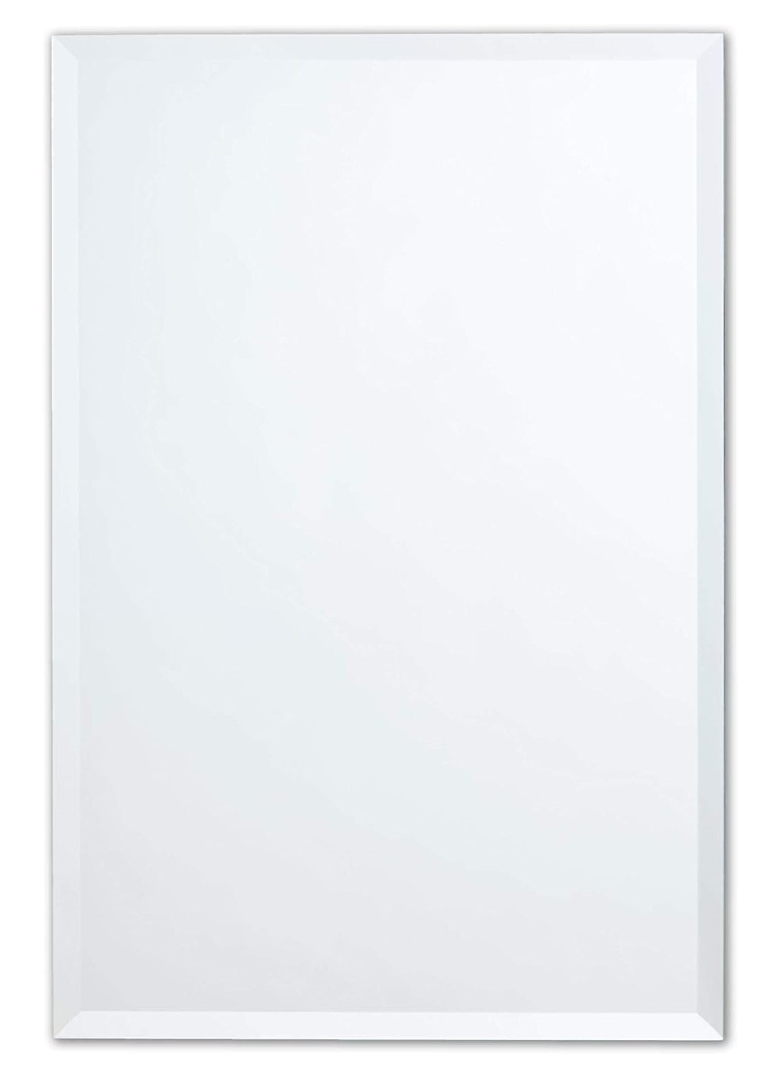 Better Bevel Frameless Rectangle Mirror, 20" x 28" Bathroom Wall Mirror ...