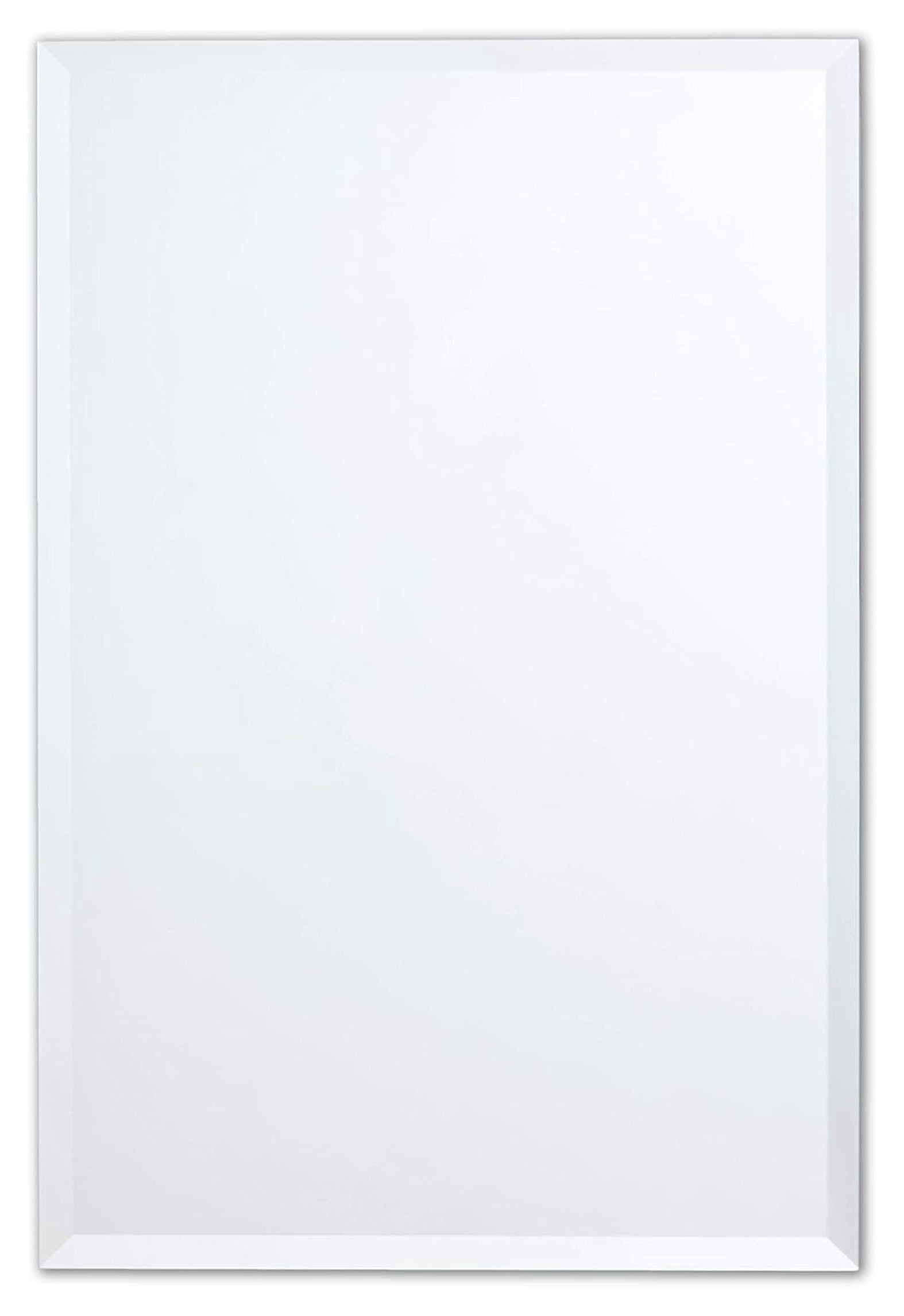 Better Bevel Frameless Rectangle Mirror, 20" x 28" Bathroom Wall Mirror ...