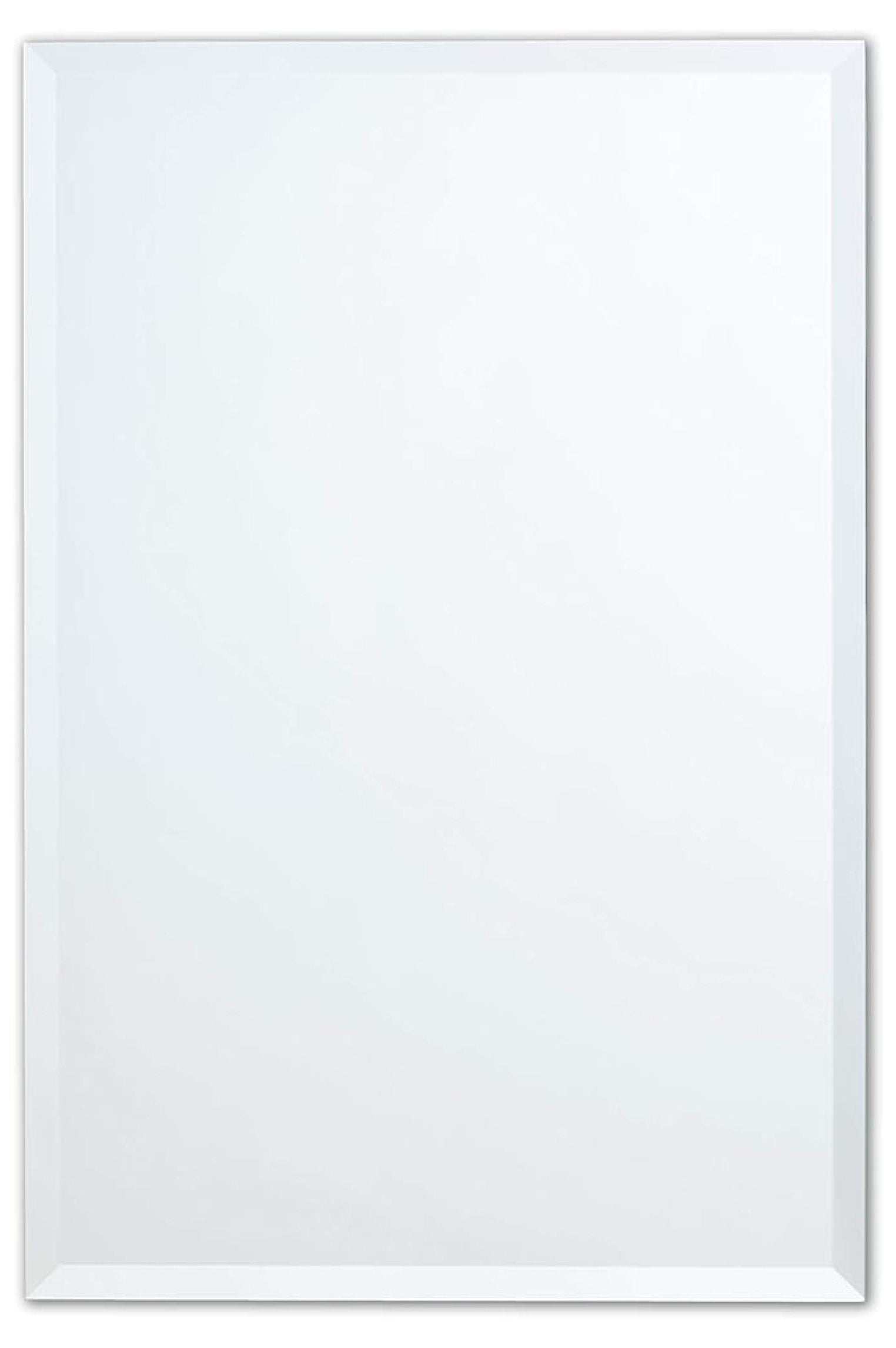 Better Bevel Frameless Rectangle Mirror, 20" x 28" Bathroom Wall Mirror ...