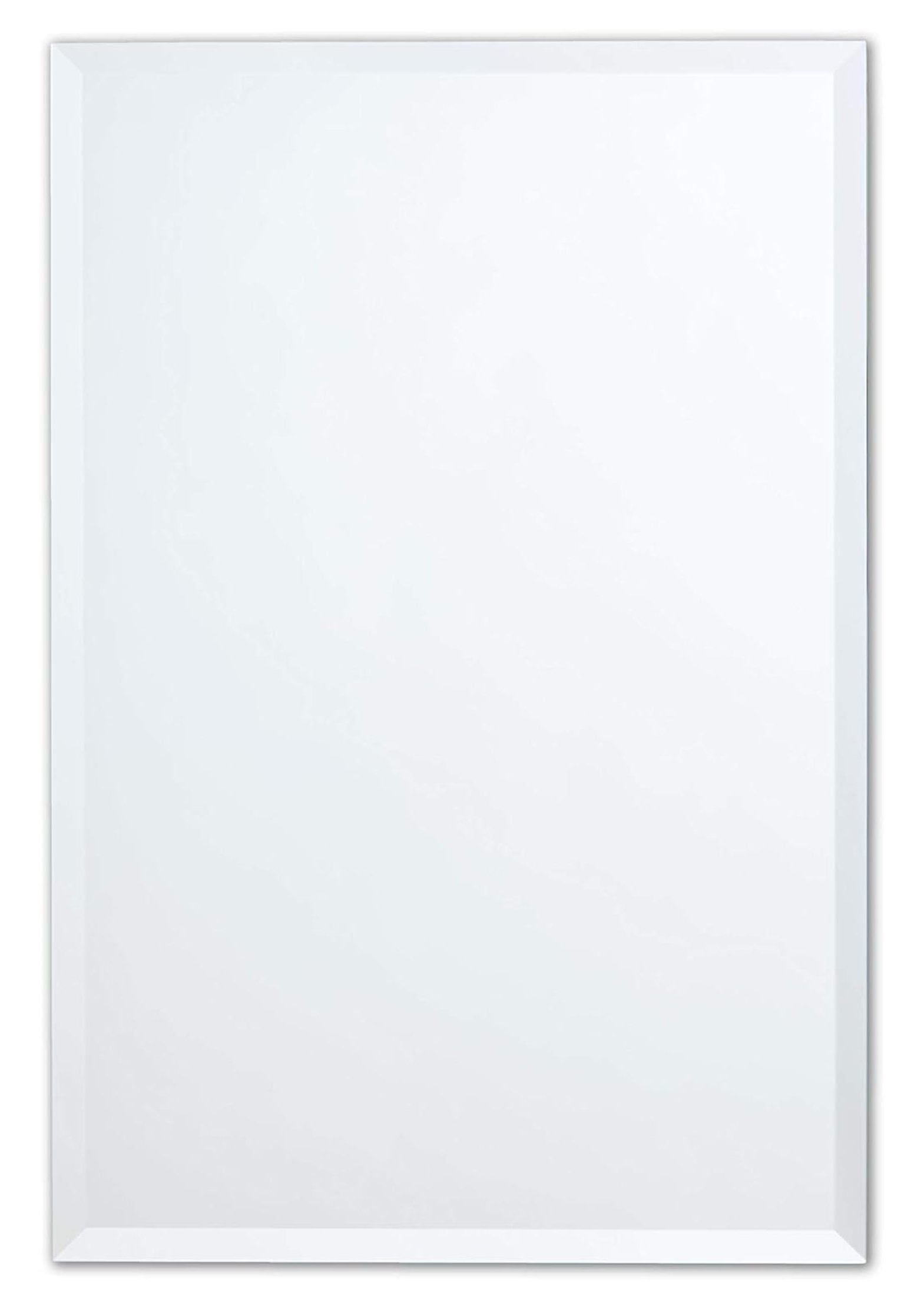 Better Bevel Frameless Rectangle Mirror, 20" x 30" Bathroom Wall Mirror ...