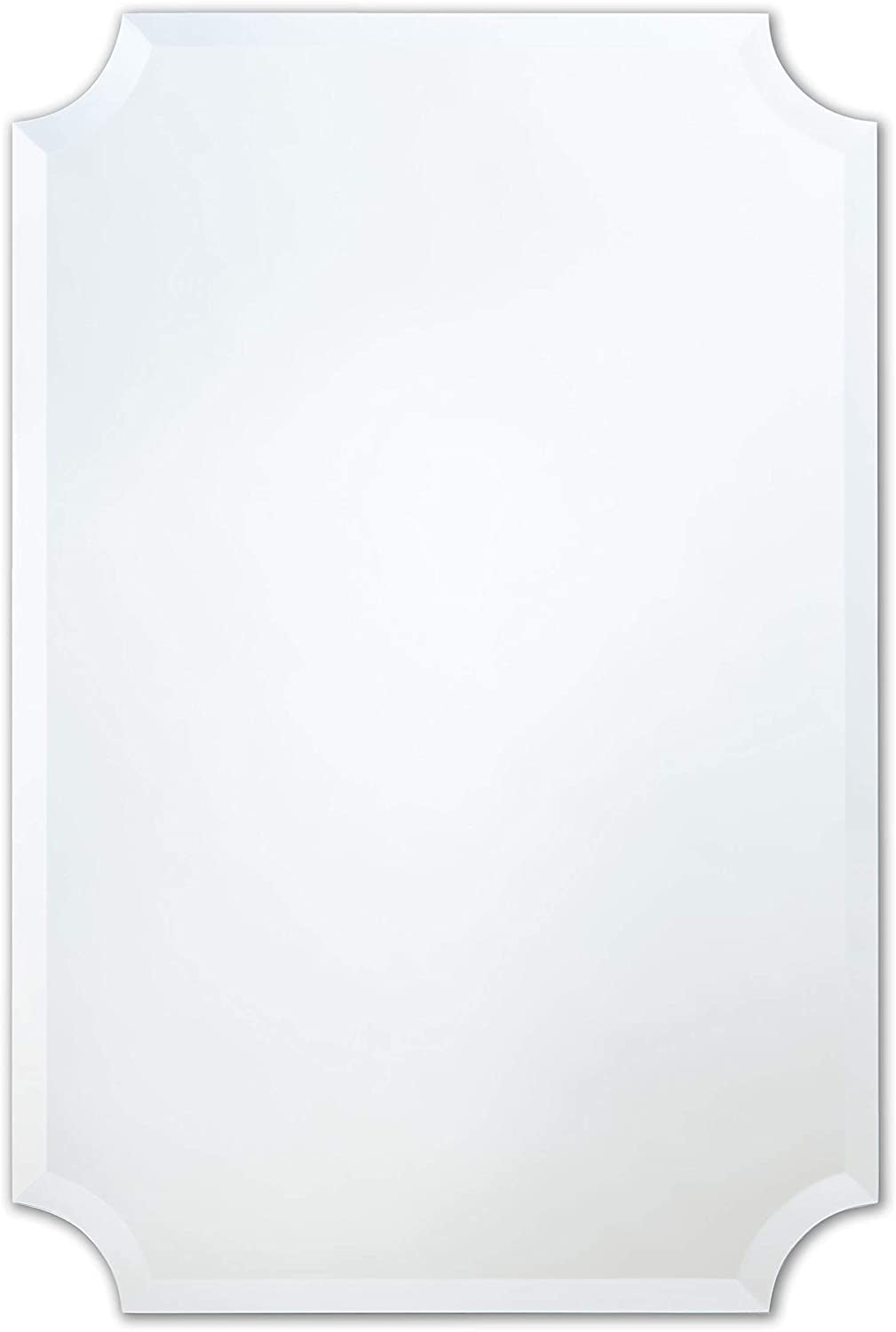 Better Bevel Frameless Rectangle Mirror, 24" x 36" Bathroom Wall Mirror ...