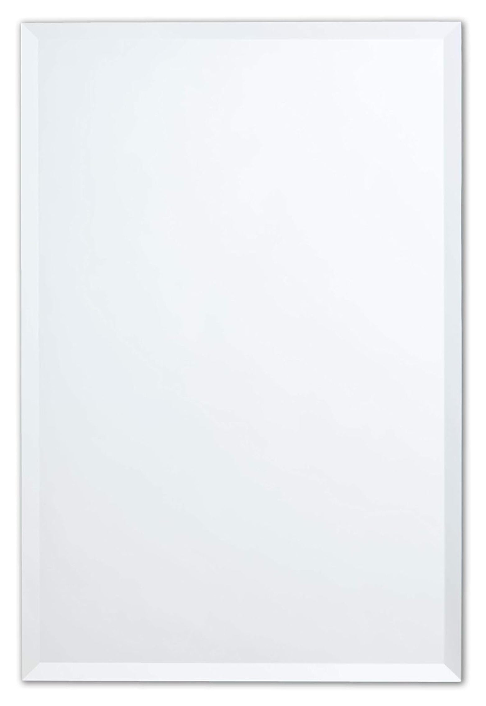 Better Bevel Frameless Rectangle Mirror, 24" x 36" Bathroom Wall Mirror ...