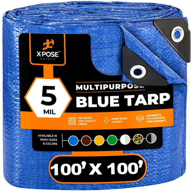 Better Blue Poly Tarp 100' x 100' - Multipurpose Protective Cover ...