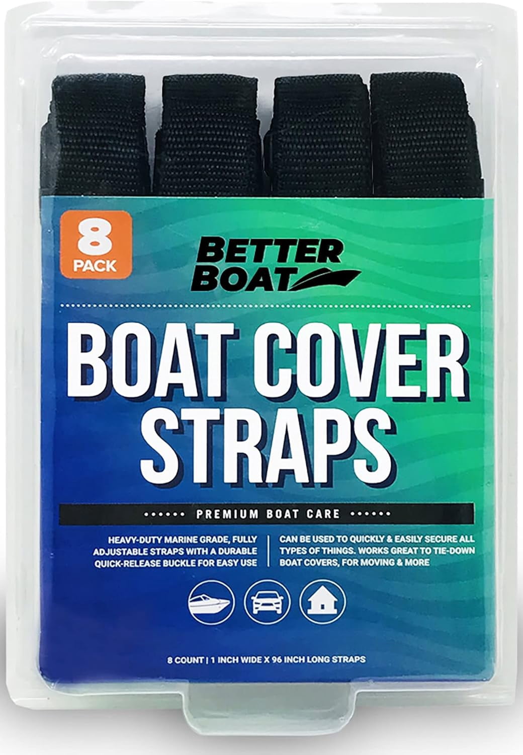 Better Boat Black Adjustable Nylon Boat Cover Straps 8 Pack - Walmart.com