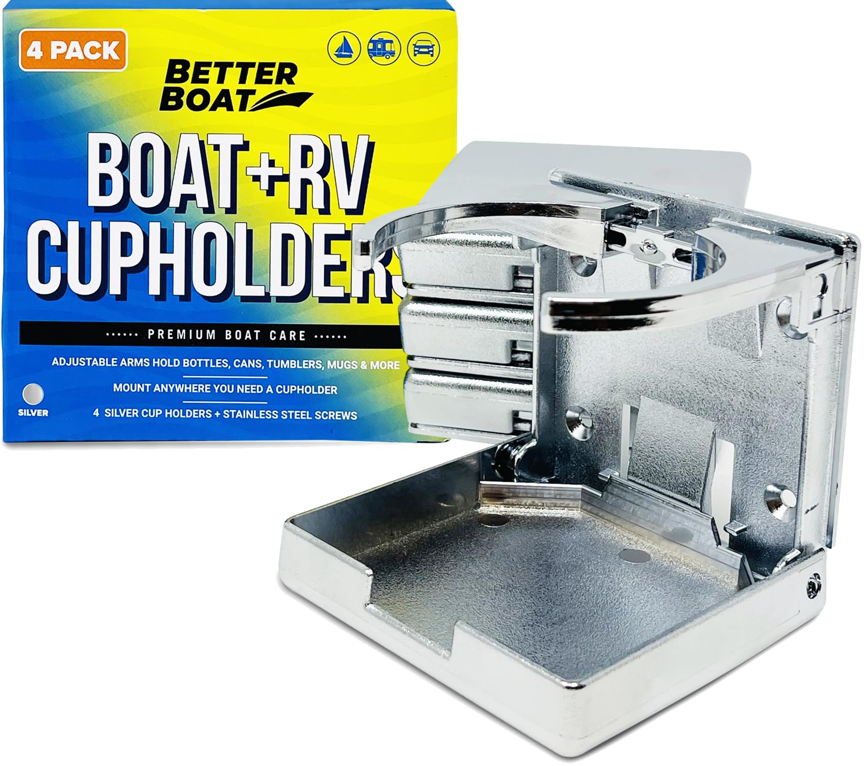 Better Boat Folding Boat Cup Holders, Set of 4, Wall Mount for Boats ...