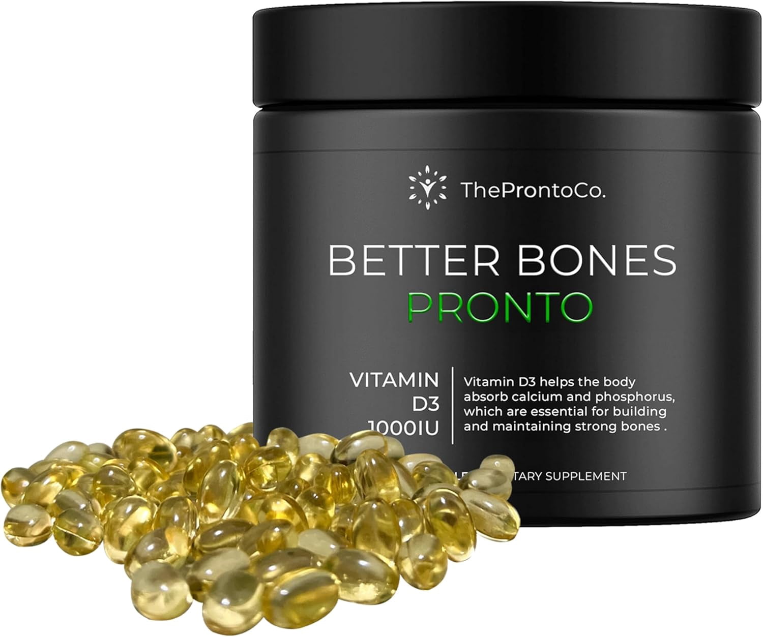 Better Bones Pronto Vitamin D3 1000 IU Supplement, 120 Capsules ...