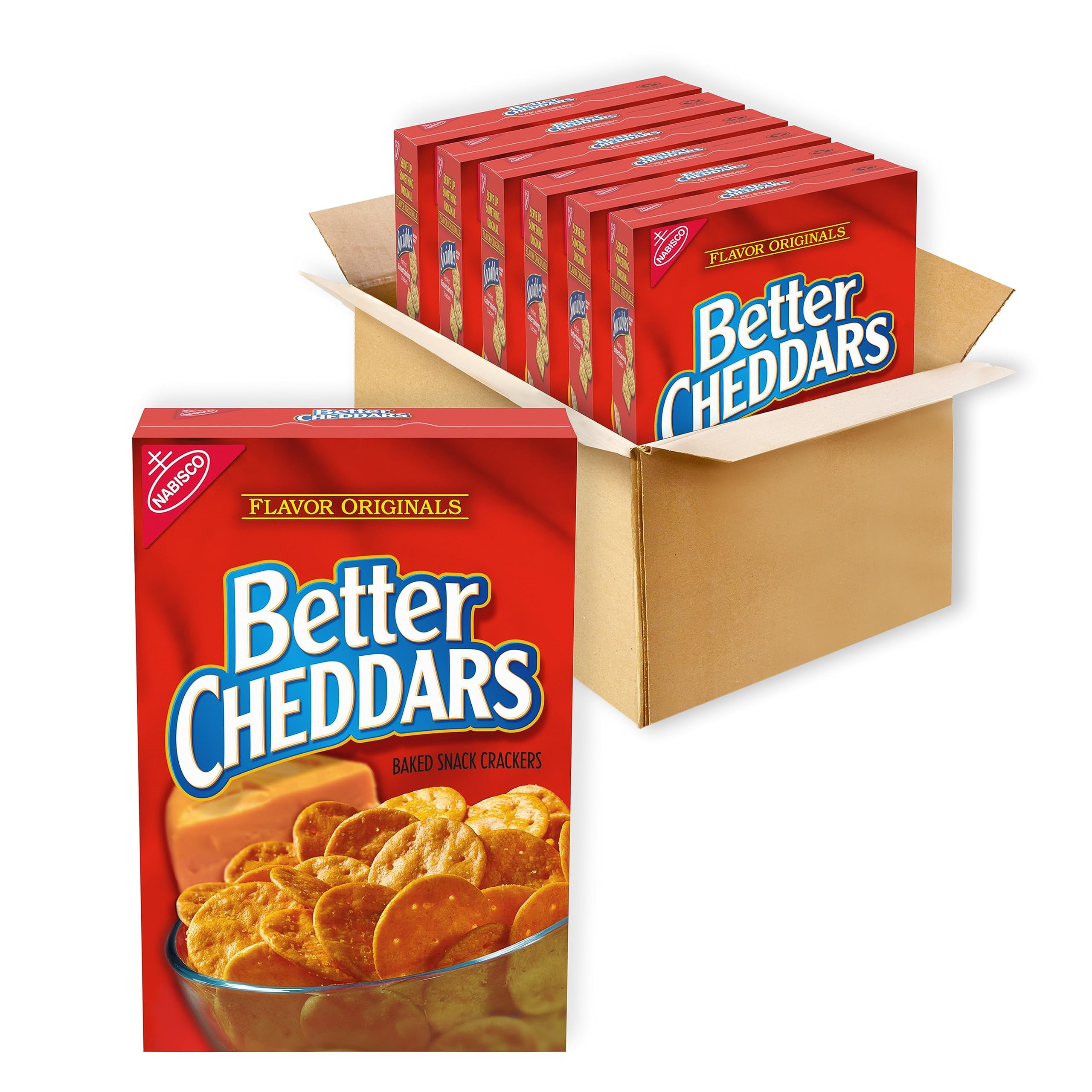 Better Cheddars Baked Snack Cheese Crackers, NSD3 6 - 6.5 Ounce Boxes ...