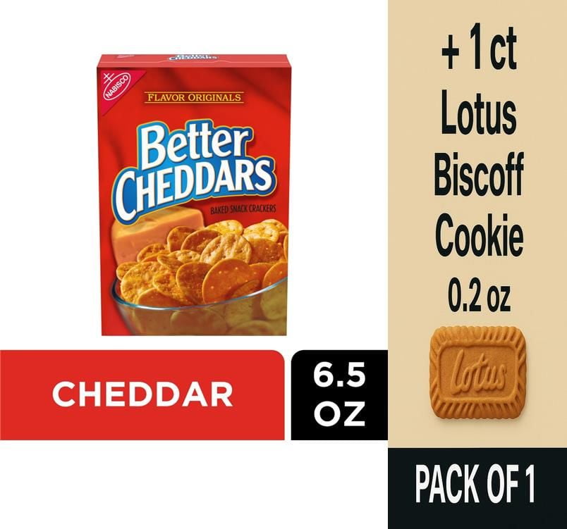 Better Cheddars Cheese Crackers 6.5 oz - Pack of 1 & Lotus Biscoff ...