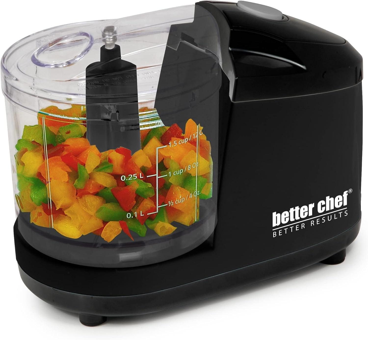 Better Chef 1.5 Cup Safety Lock Compact Chopper in Black - Walmart.com