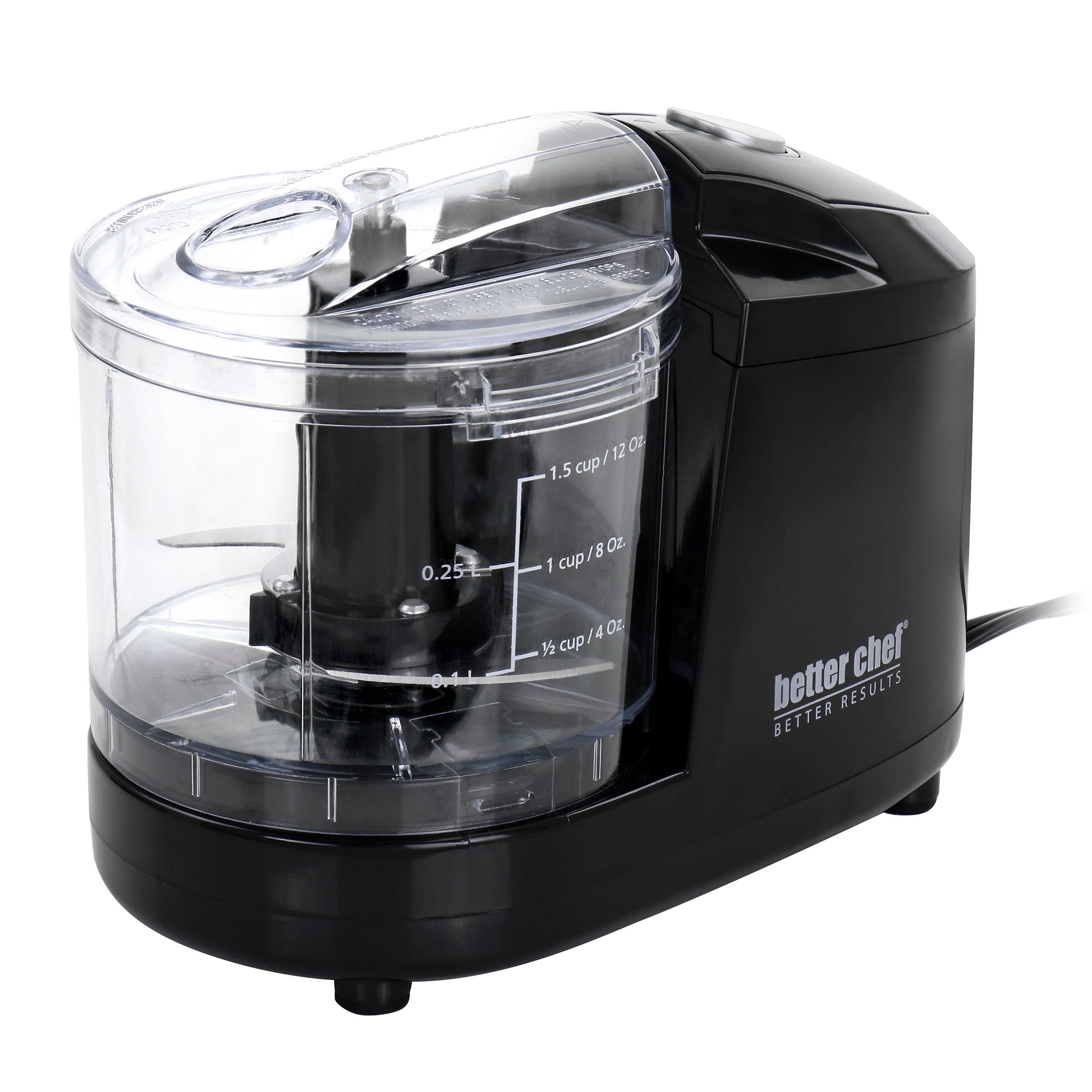 Better Chef 1.5 Cup Safety Lock Compact Chopper in Black - Walmart.com