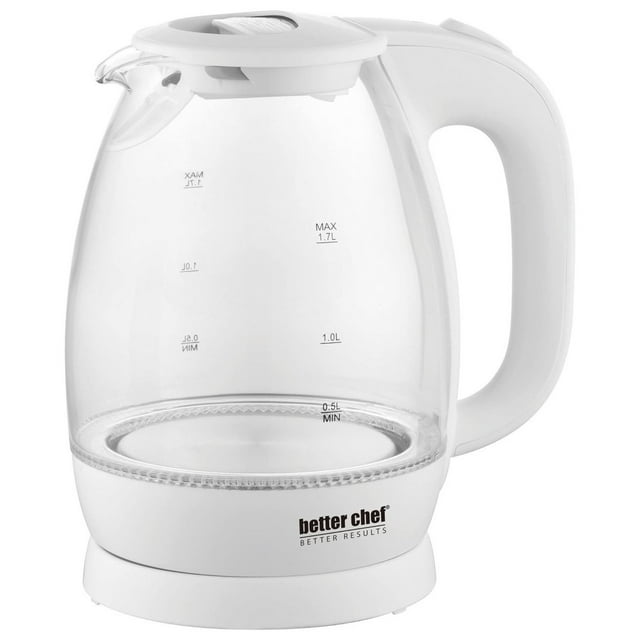 Better Chef 1.7 Liter Glass 360 Degree Cordless LED Electric Kettle in ...
