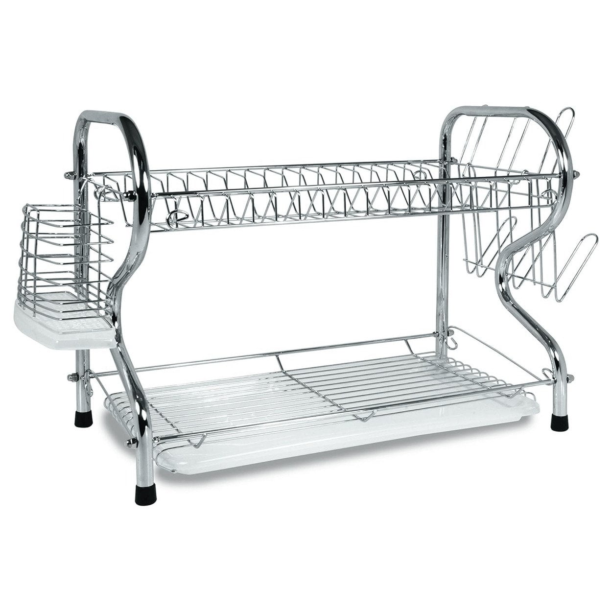 Better Chef 22" 2-Level Chrome-Plated R-Shaped Dish Rack - Walmart.com