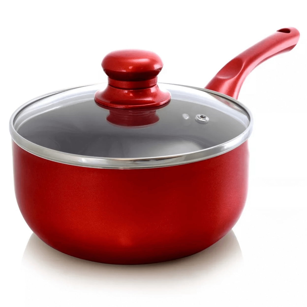 Better Chef Non-Stick 2Qt Aluminum Saucepan with Ceramic Coating and ...