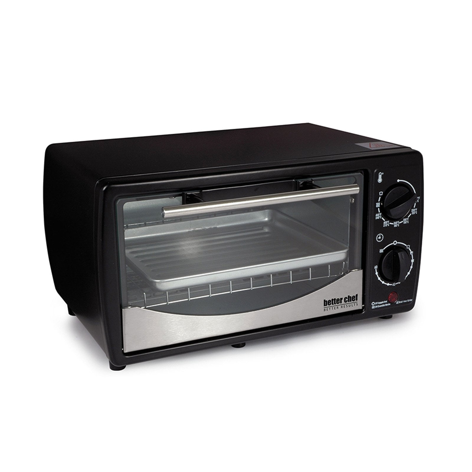 Better Chef Small Countertop 9 Liter Toaster Oven Broiler, Black with ...