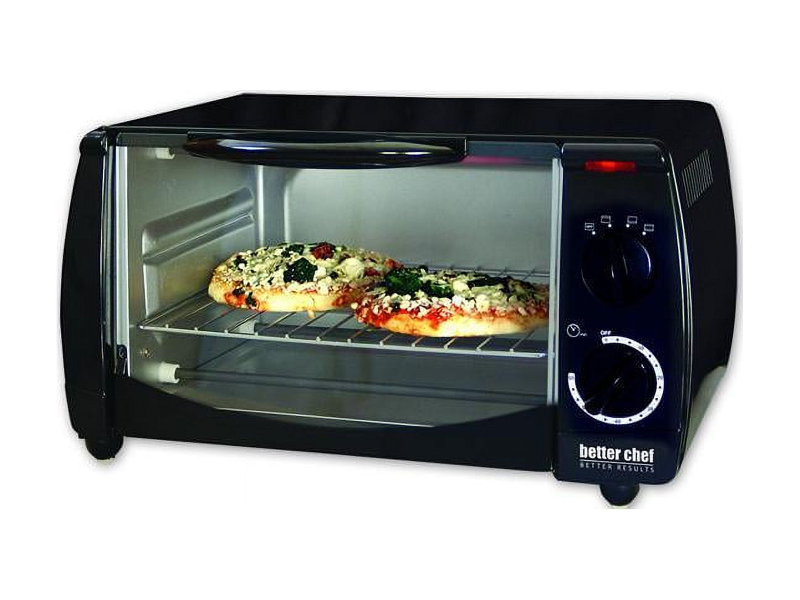Better Chef Small Countertop 9 Liter Toaster Oven Broiler, Black with ...