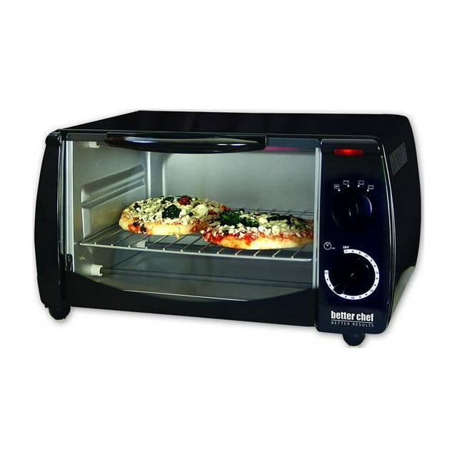 Better Chef Small Countertop 9 Liter Toaster Oven Broiler, Black with ...