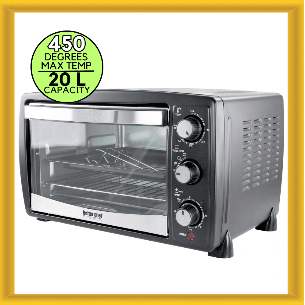 Better Chef IM-251B 20 Liter Full Size Toaster Oven Broiler in Black ...