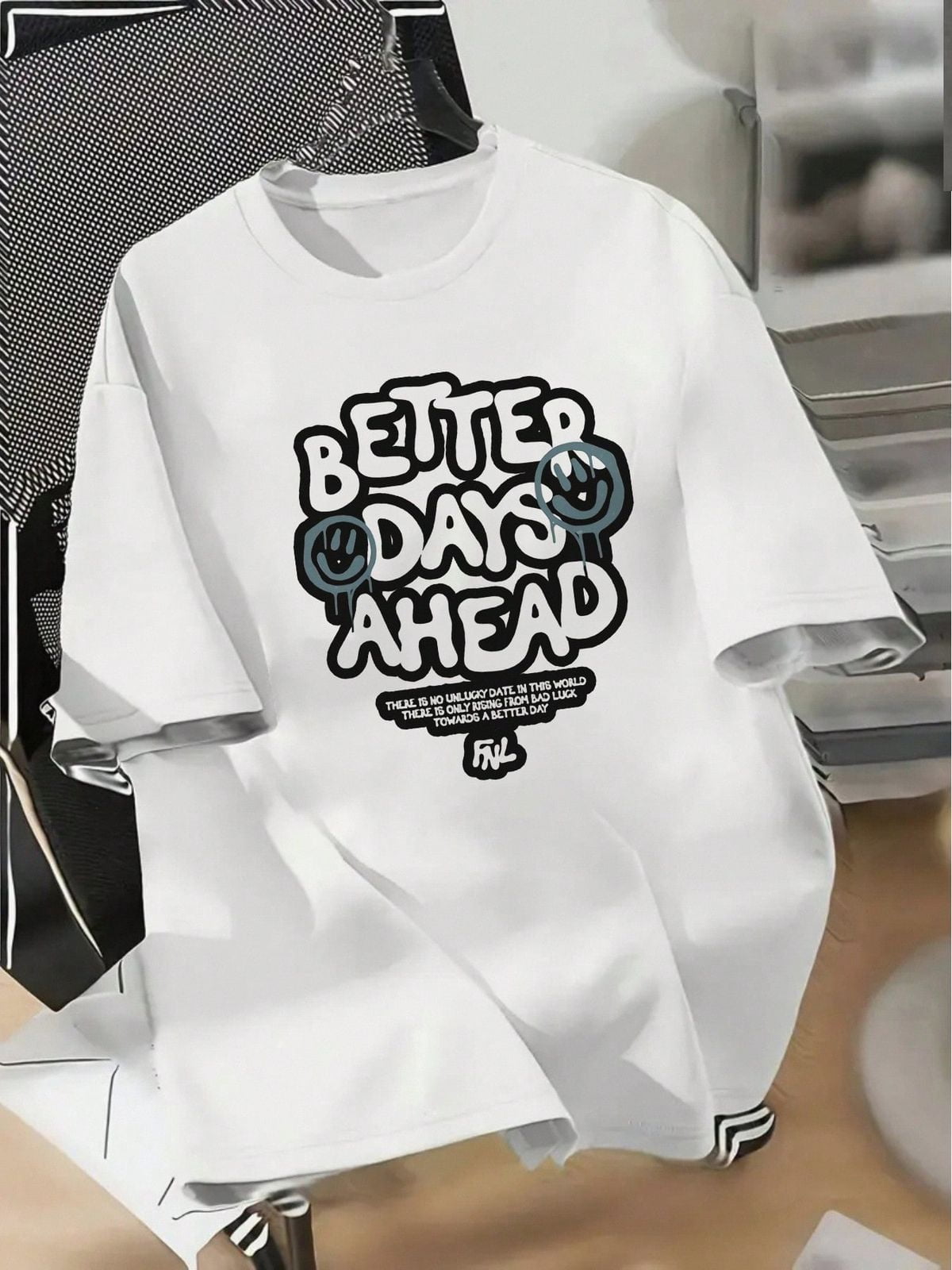 Better Days Ahead Graphic Tee Positive Quote Bubble Lettering Smiley ...