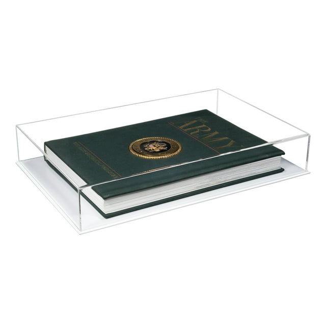 Better Display Cases Clear Acrylic Book Display Case with White Base 18 ...