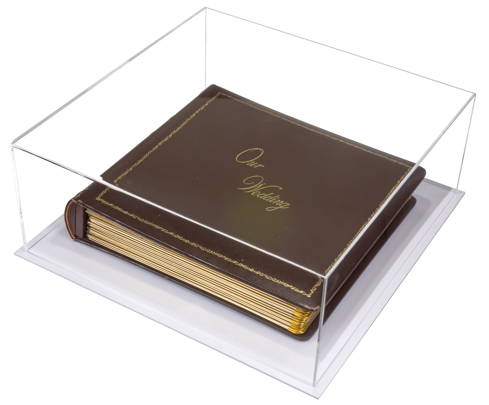 Better Display Cases Clear Acrylic Book Display Case with White Base ...