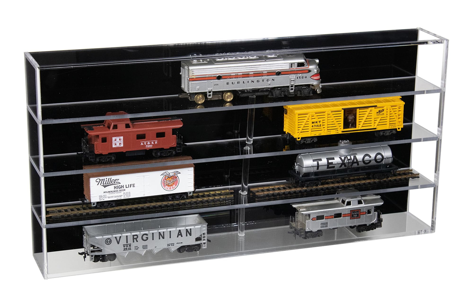 Better Display Cases Clear Acrylic Model Train Display Case with 4 ...