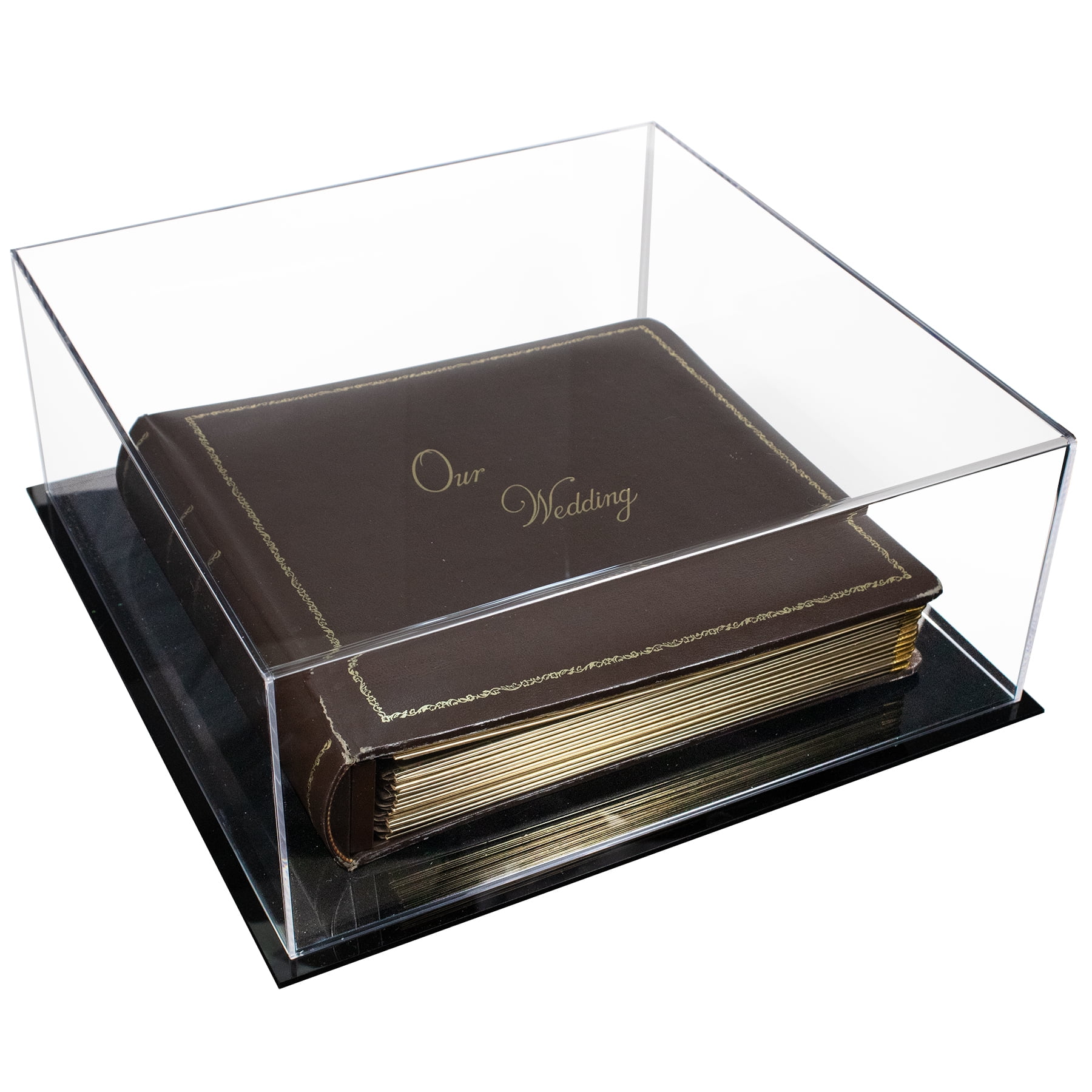 Better Display Cases Clear Acrylic Photo Album Display Case with Black ...