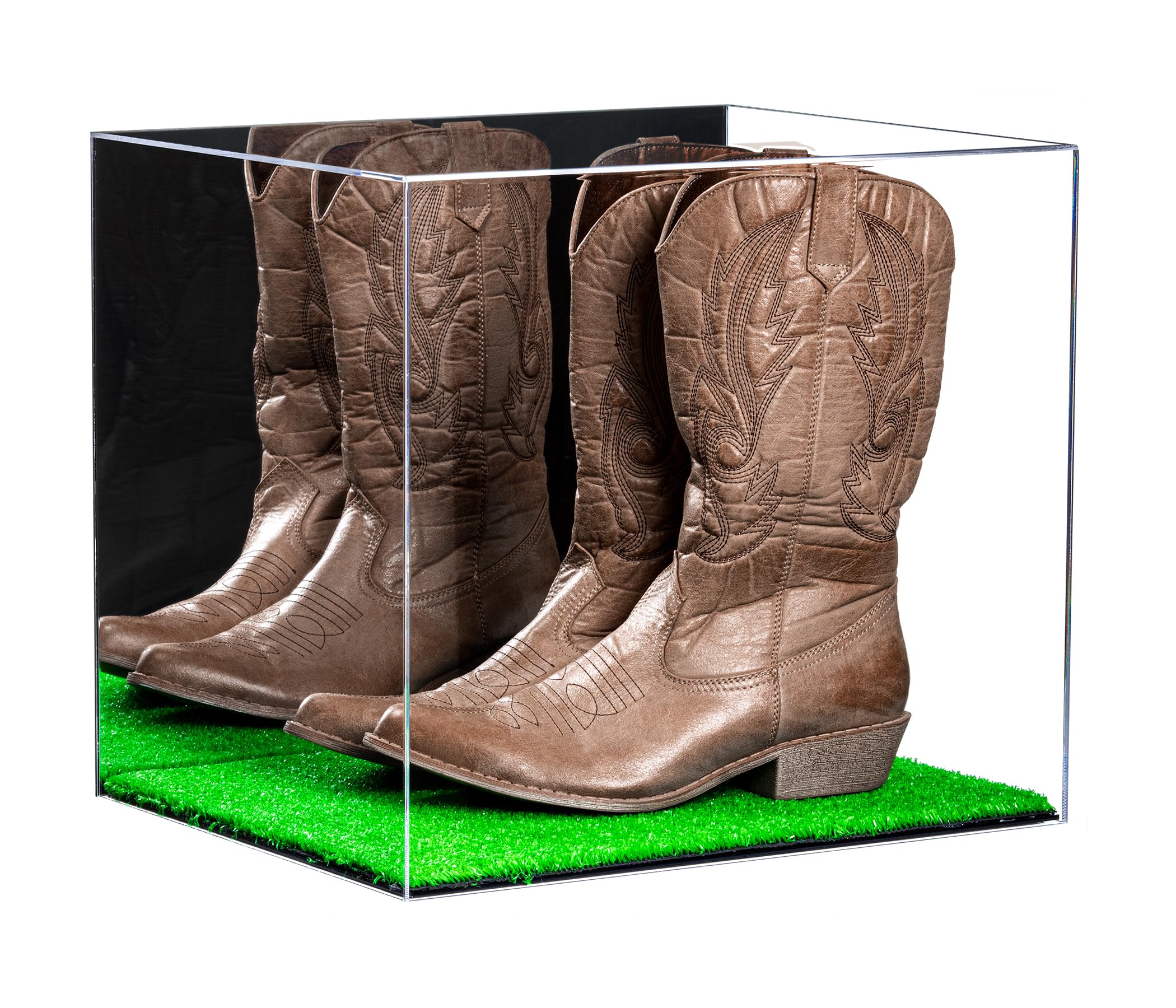 Better Display Cases Cowboy Boot Acrylic Display Case with Mirror and ...