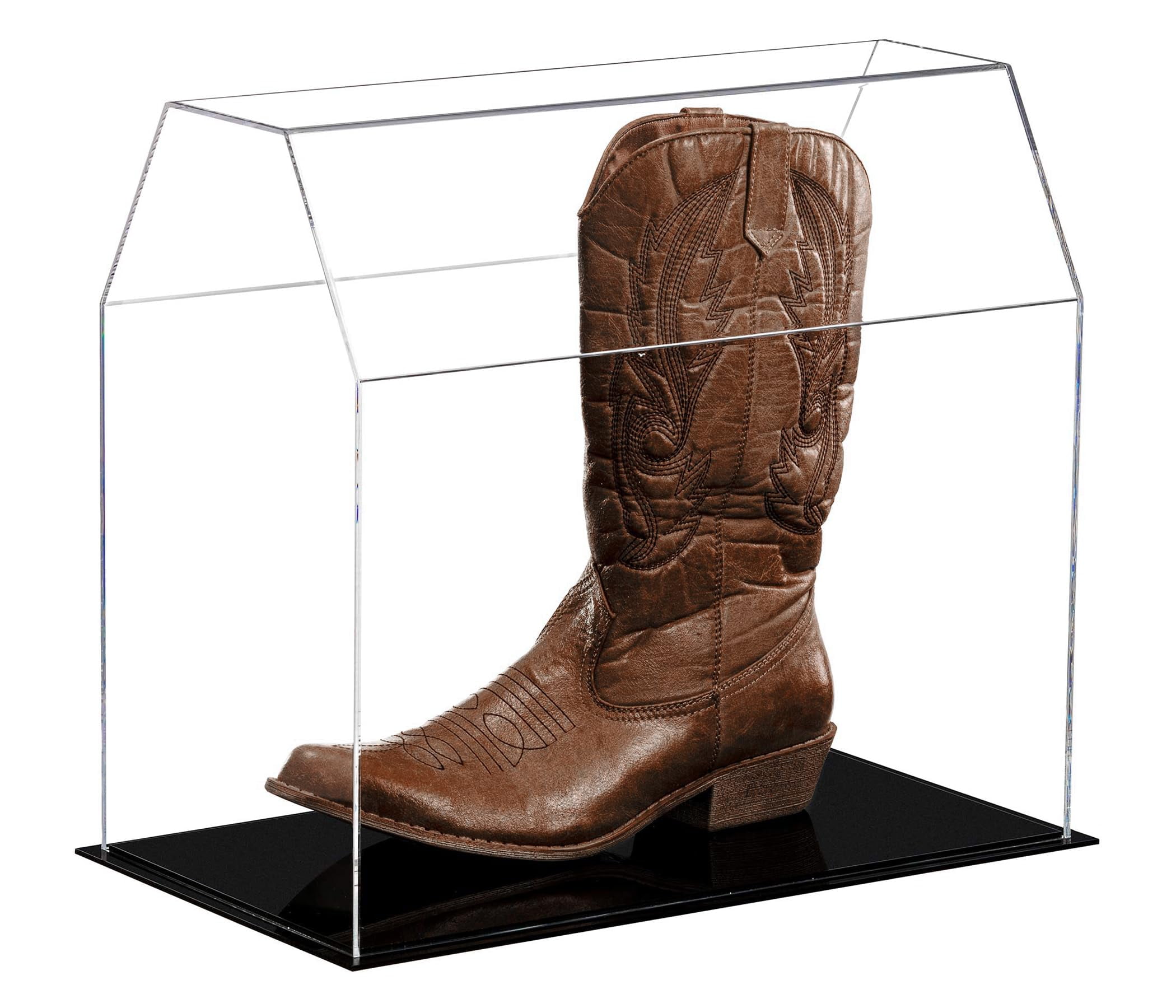 Better Display Cases Cowboy Boot Clear Acrylic Display Case with Black ...
