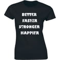Better Faster Stronger Happier Shirt Gym Quote Health Protein Men's T ...