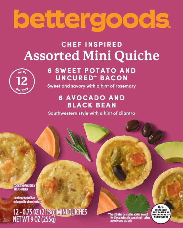 bettergoods Chef Inspired Assorted Mini Quiche, 12 Count, 9 oz (Frozen ...