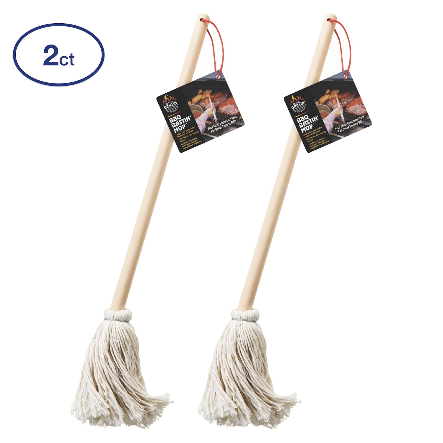 Better Grillin, BBQ Basting Mop, 16" Handle, Pack of 2 - Walmart.com