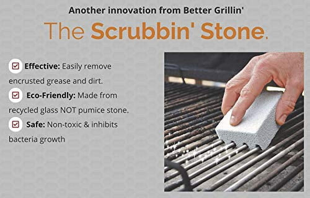 Better Grillin Scrubbin Stone Grill Cleaner Handle-Protect Hands ...