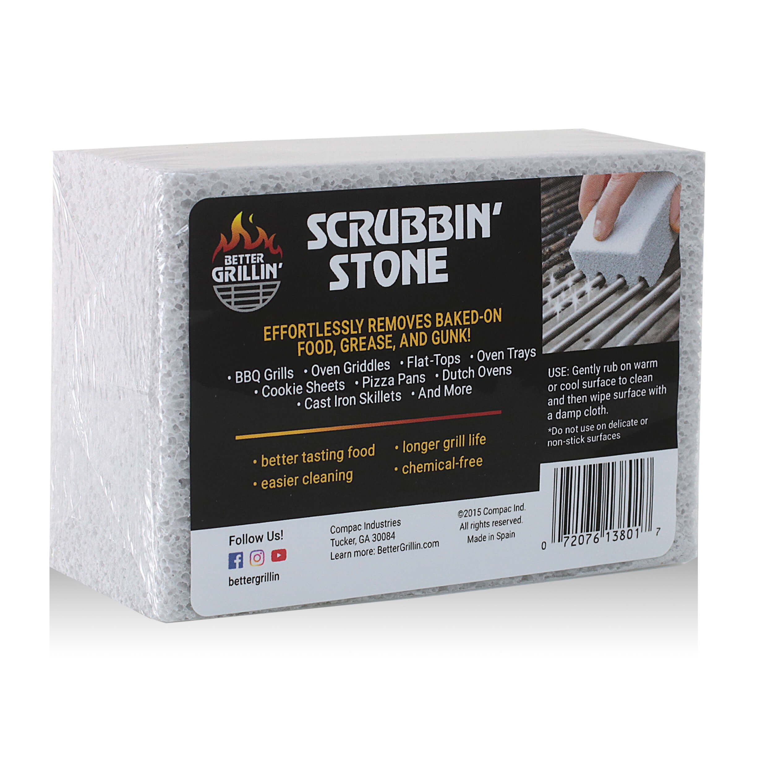 Better Grillin Scrubbing Pad Stone Grill Cleaner, BBQ Scouring Brick ...