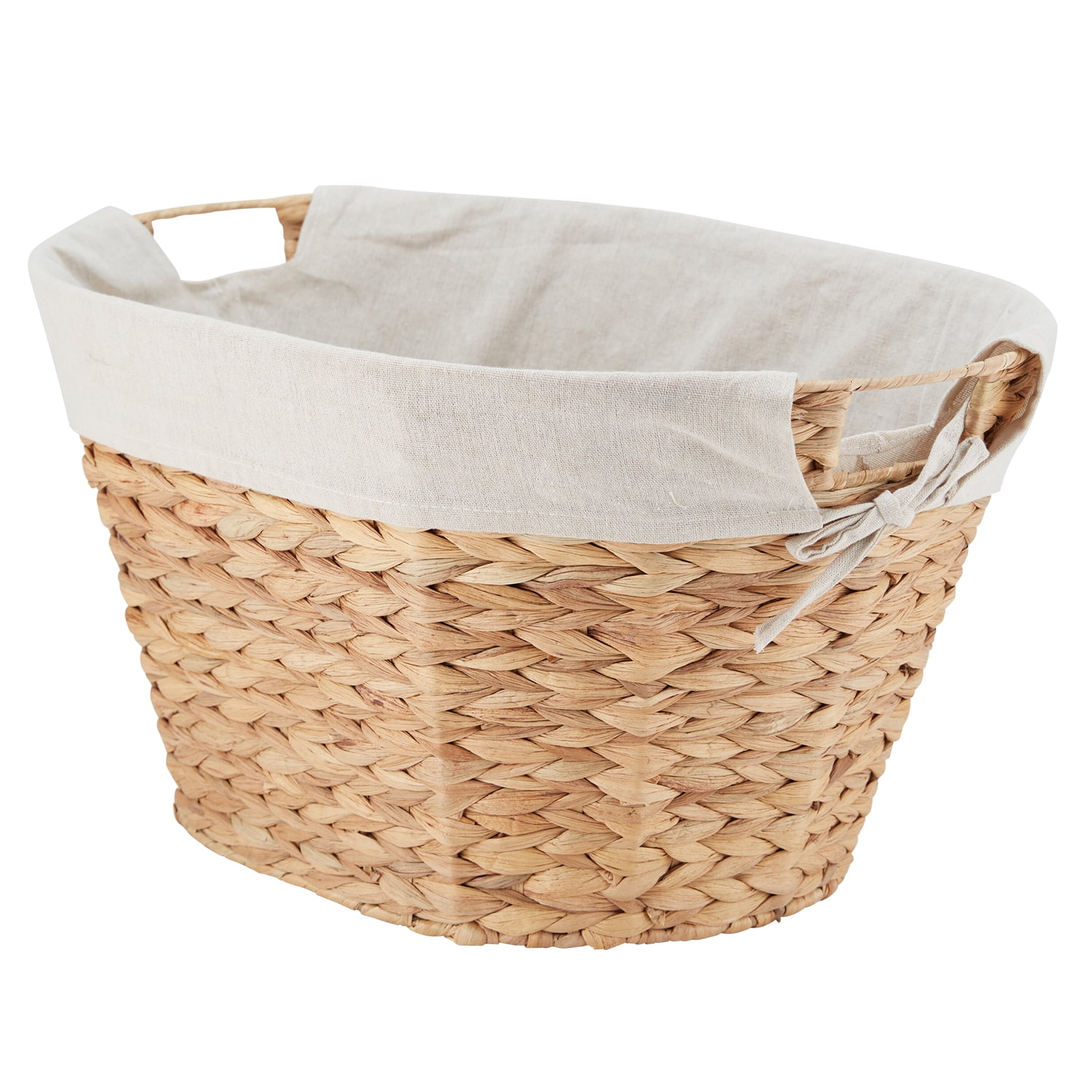 Better Home & Gardens, Braided Water Hyacinth, Laundry Basket, Natural ...