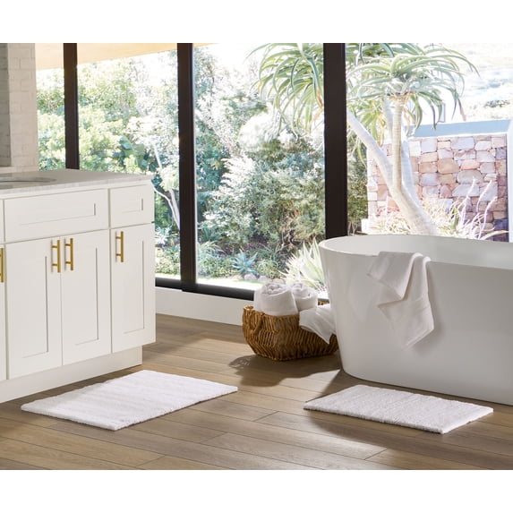Better Homes & Gardens Reversible Cut & Loop Bath Rug Set, White, 2 ...
