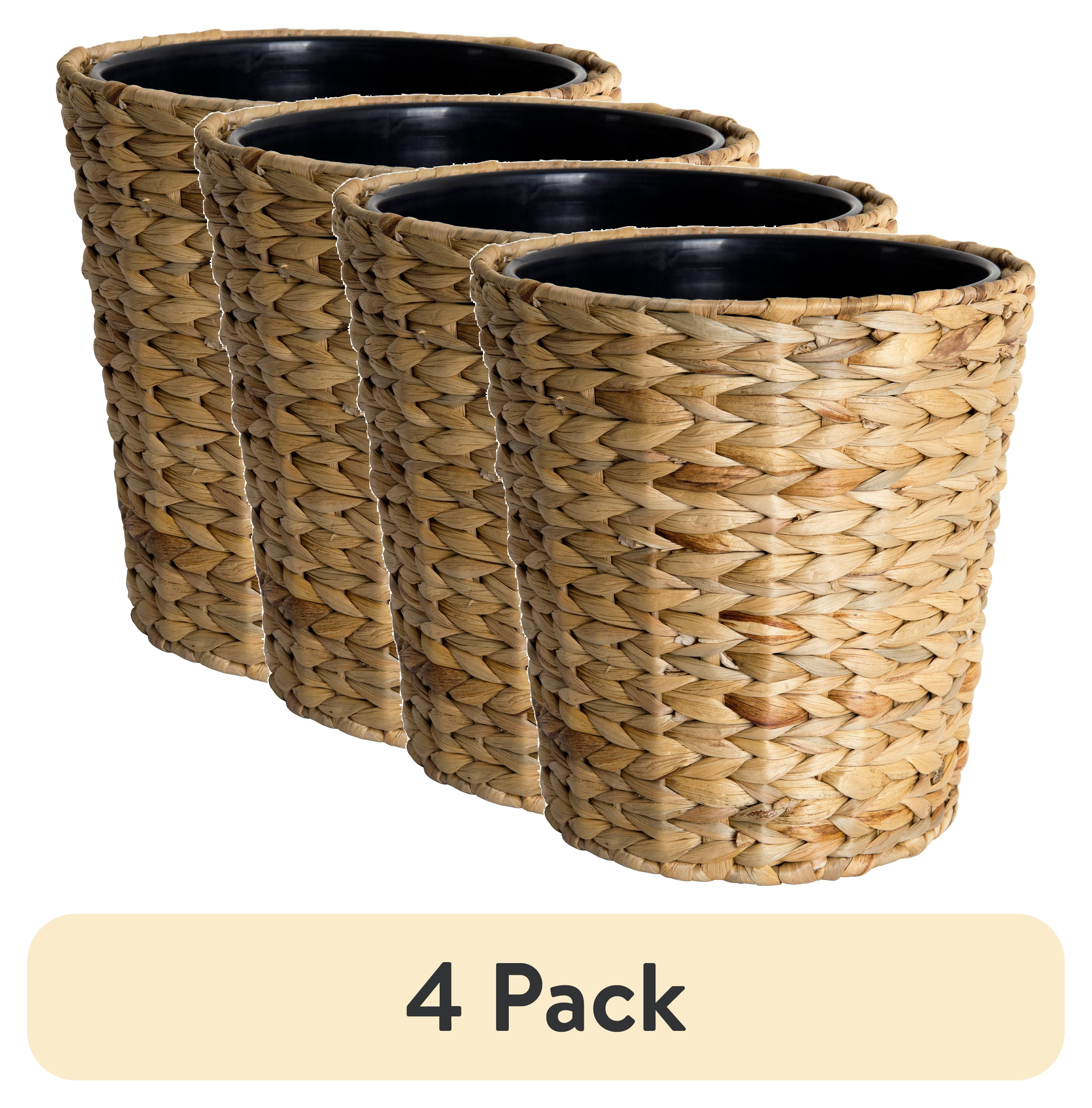 (4 pack) Better Home & Gardens Water Hyacinth 1.8 Gallon Wastebasket ...