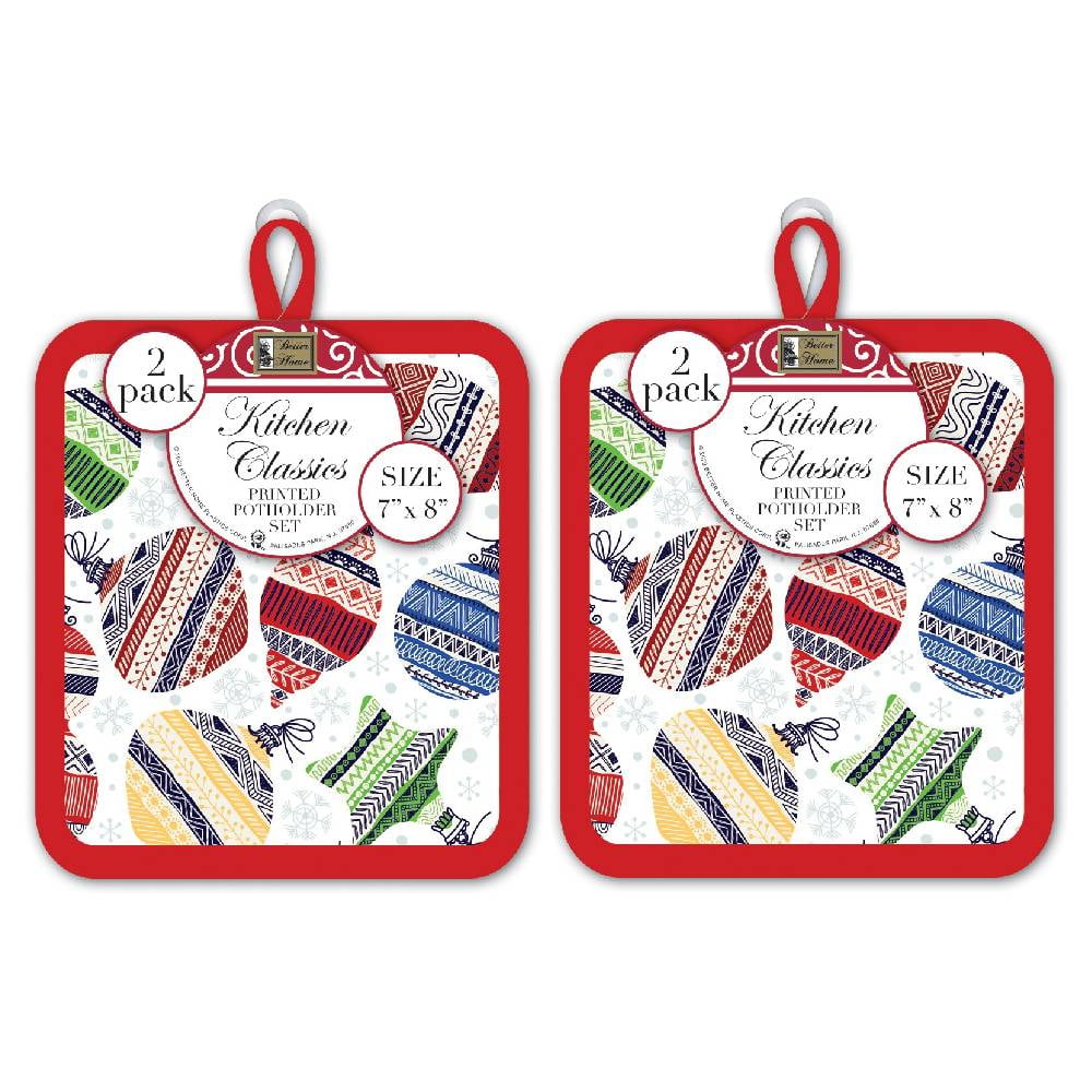 Better Home Plastics Printed Potholder Set of 2 Assorted Christmas Prints May Differ From Image ...
