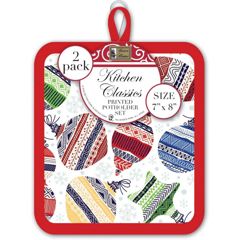 Better Home Printed Potholder Set of 2 Assorted Christmas Prints May Differ From Image - Walmart.com