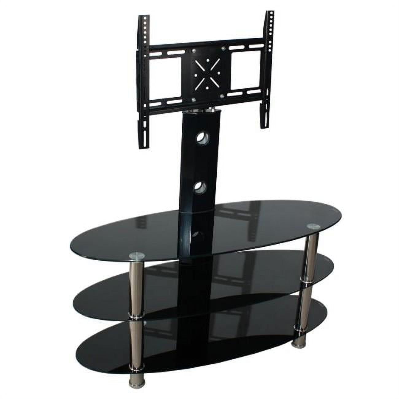 Better Home Products Ava Swivel Mount Oval Black Glass TV Stand for 55 ...