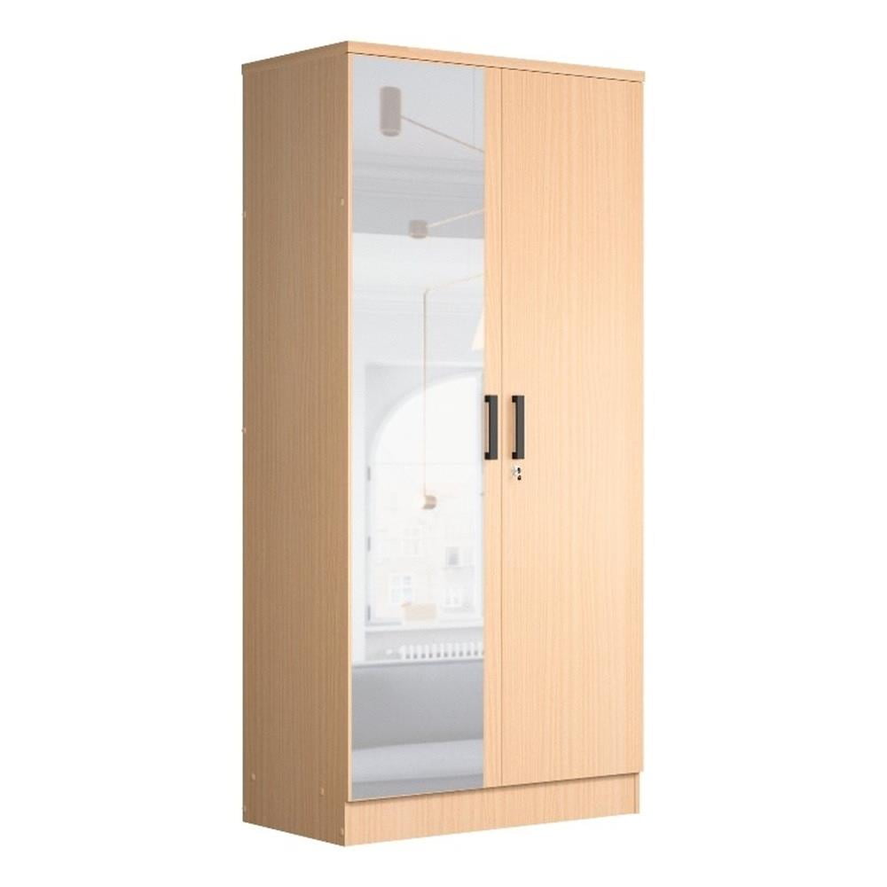 Better Home Products Harmony Two Door Armoire Wardrobe with Mirror ...