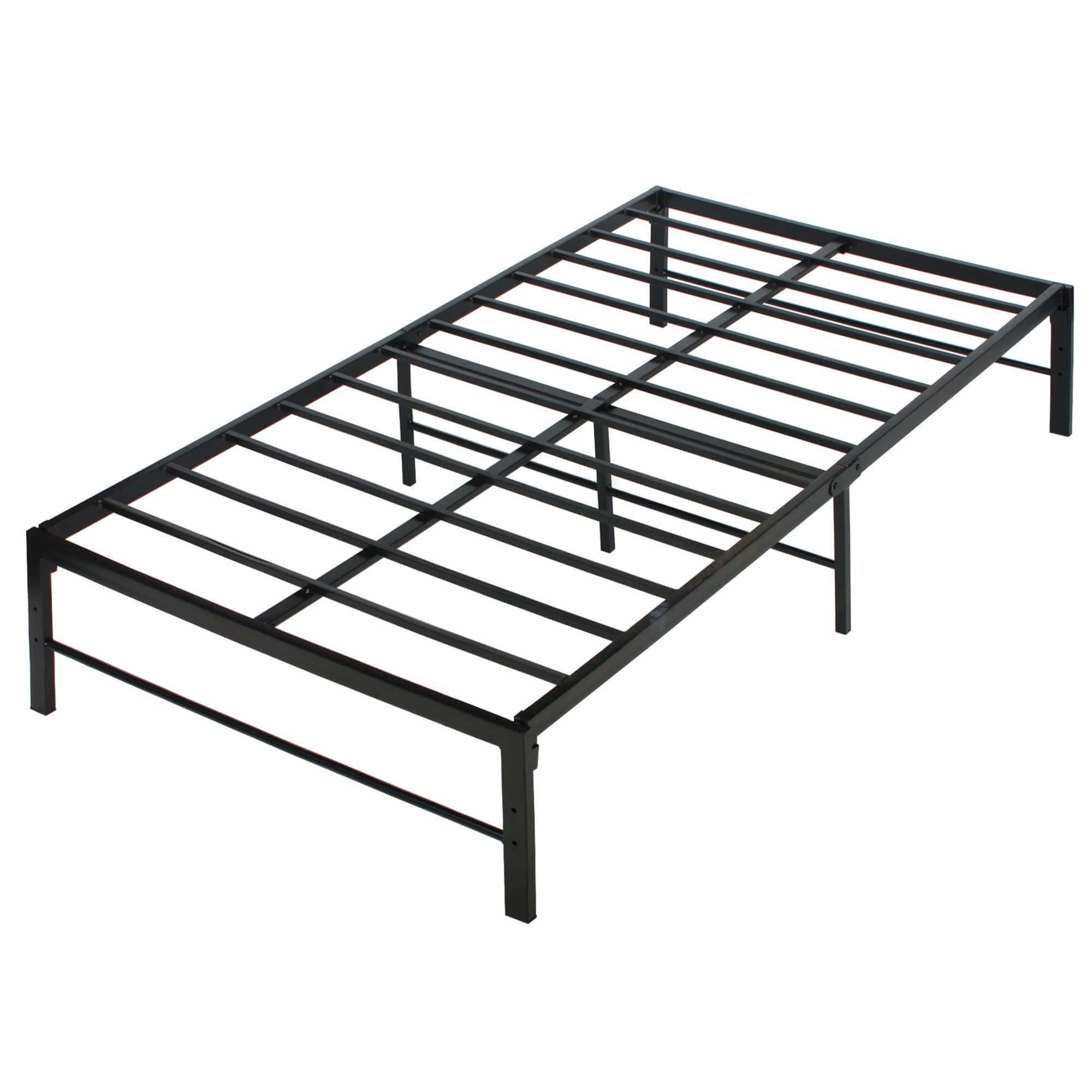 Better Home Products Lily Foldable Welded Black Metal Platform Bed ...