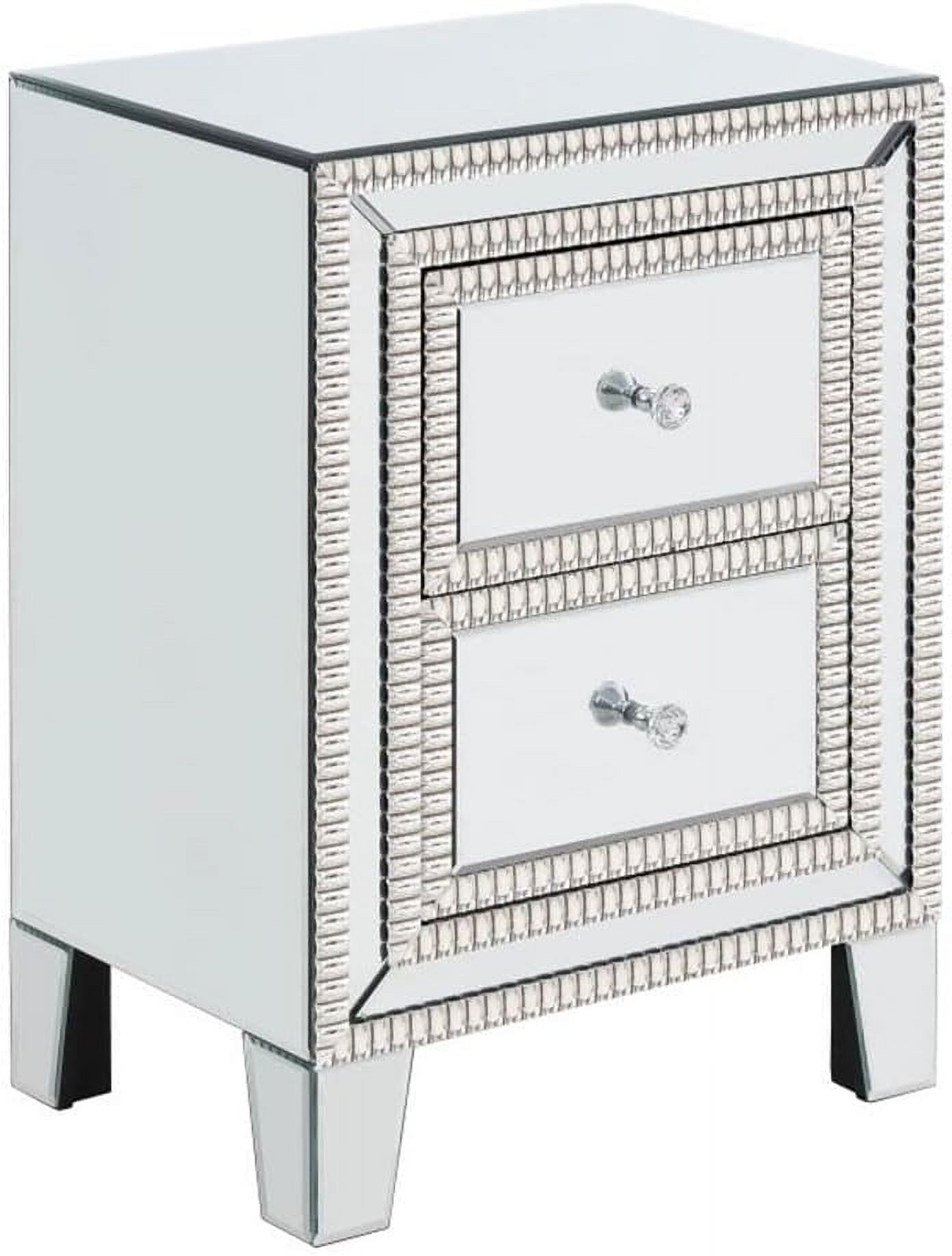 Better Home Products Mirrored Nightstand 2 Drawers Mirrored Bedside ...