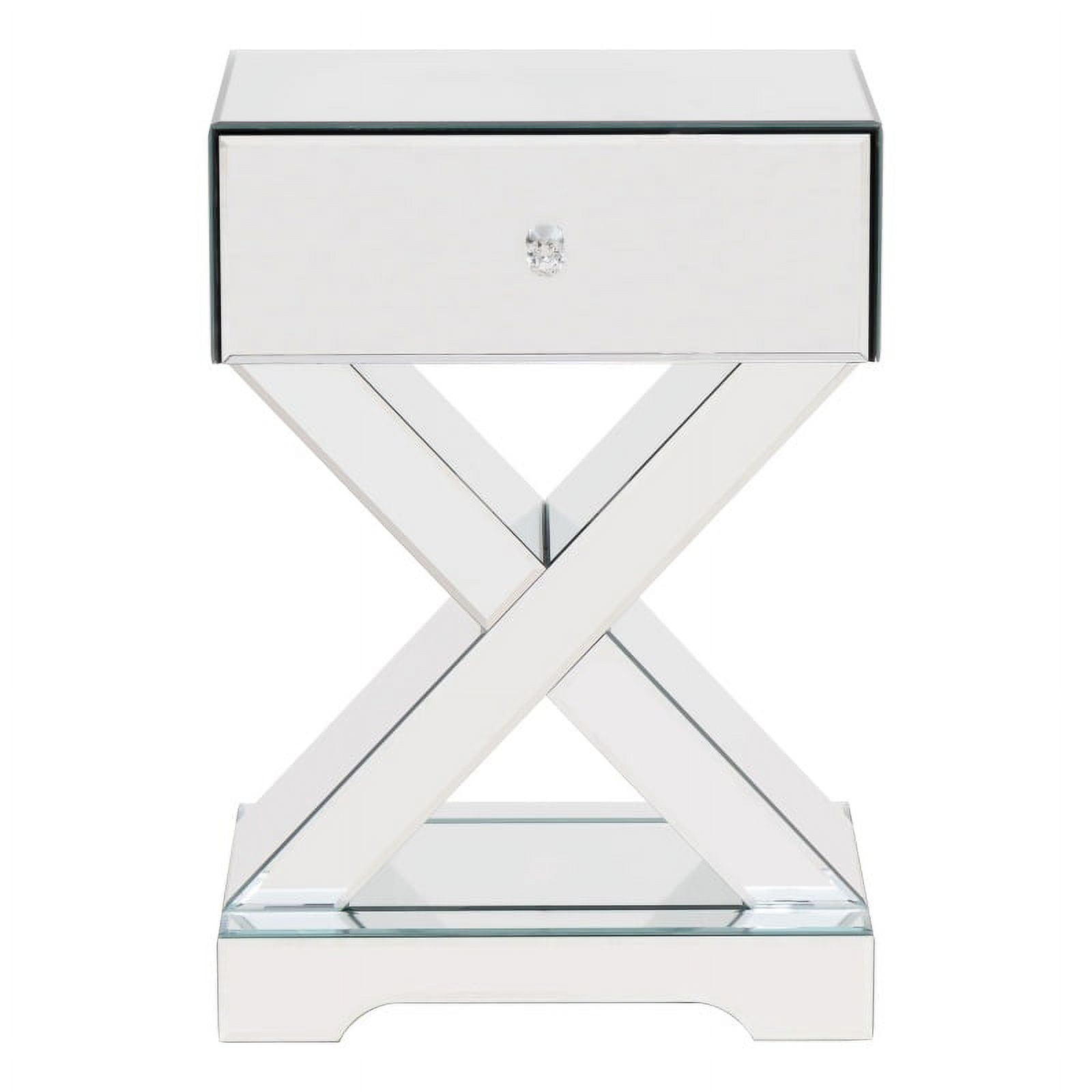 Better Home Products Mirrored Nightstand One Drawer Mirrored Modern ...