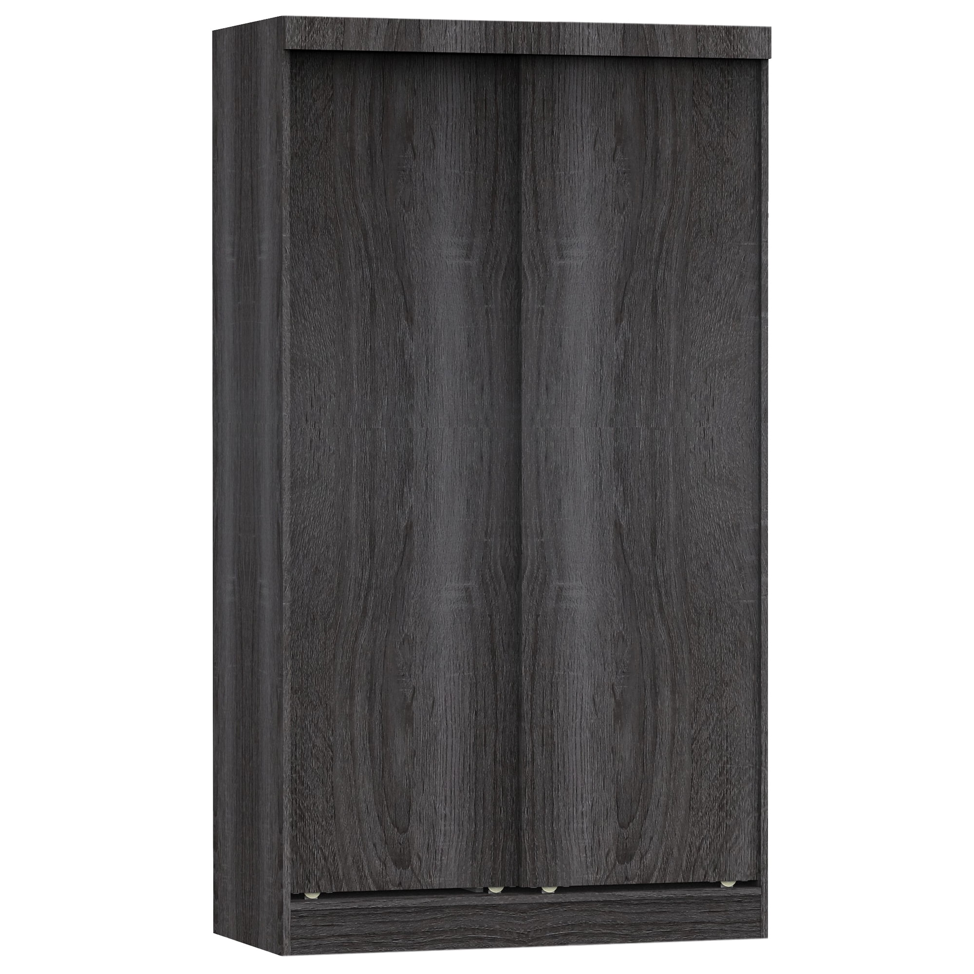 Better Home Products Modern Wood Double Sliding Door Wardrobe in Gray ...