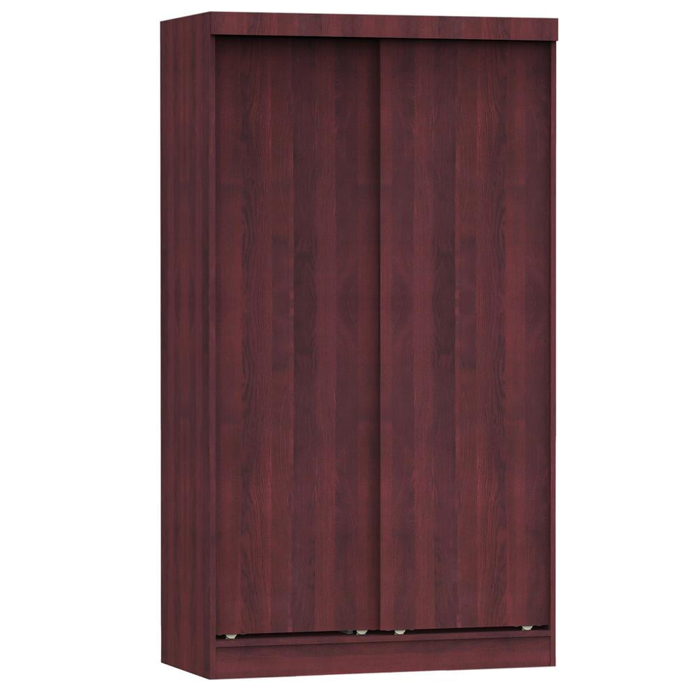 Better Home Products Double Sliding Door Closet with Drawers, Modern ...