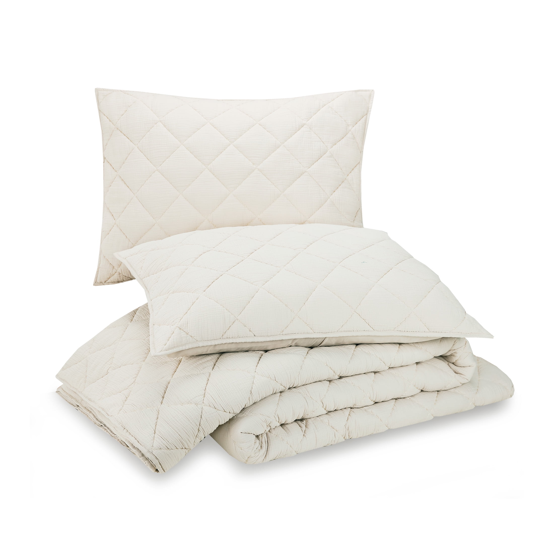 Better Homes & Garden Diamond Gauze Sham, Beige, King, 2 count ...