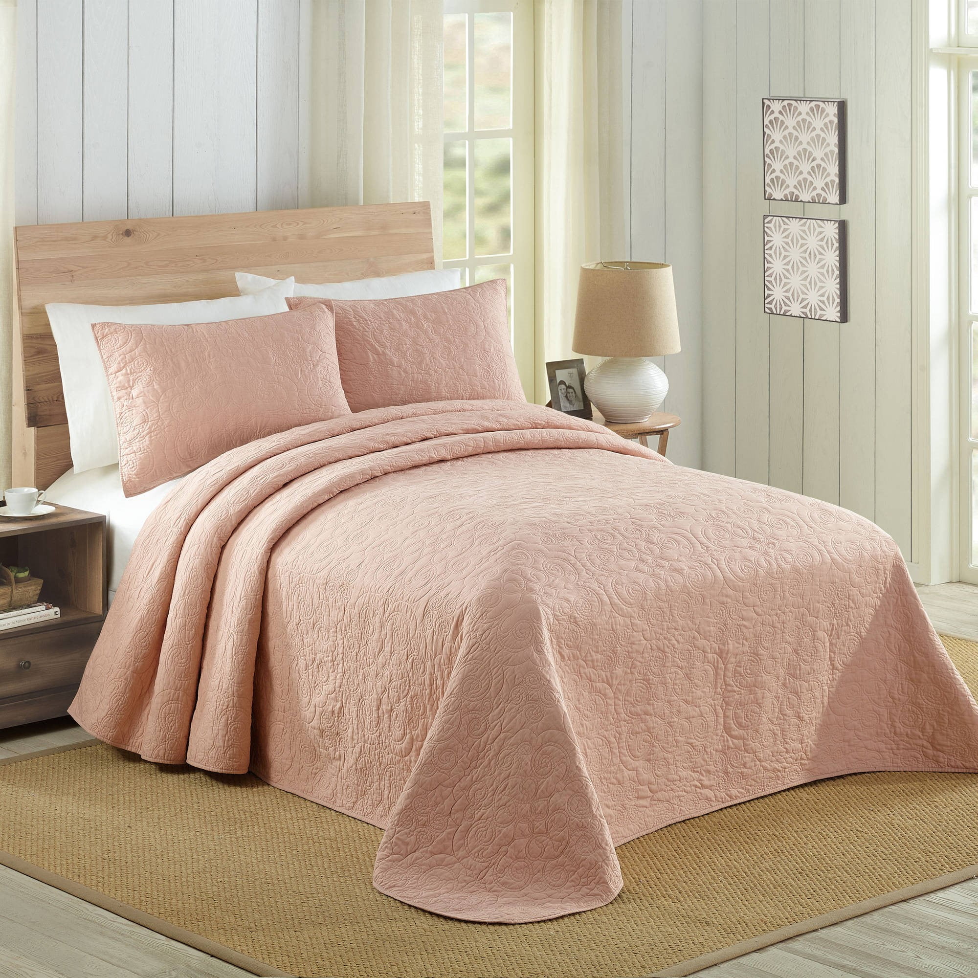 Better Homes & Gardens Cotton Bedspread - Quilted Design - Walmart.com