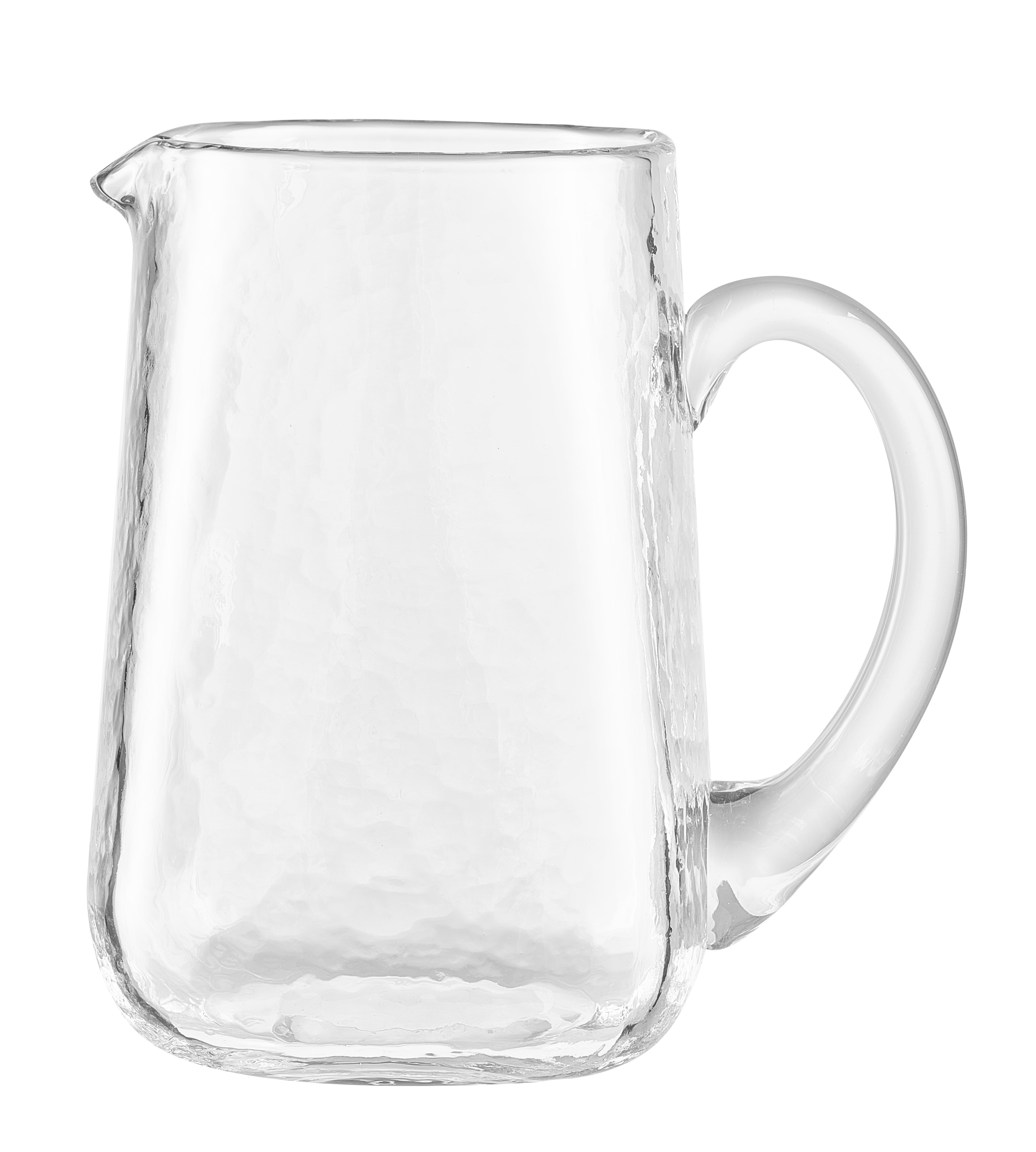 Better Homes & Gardens Square Hammered Glass Pitcher Clear Handmade ...