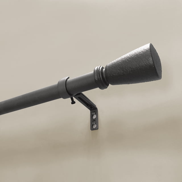 Better Homes & Gardens 1” Adjustable Single Curtain Rod, Cast Iron Cone ...